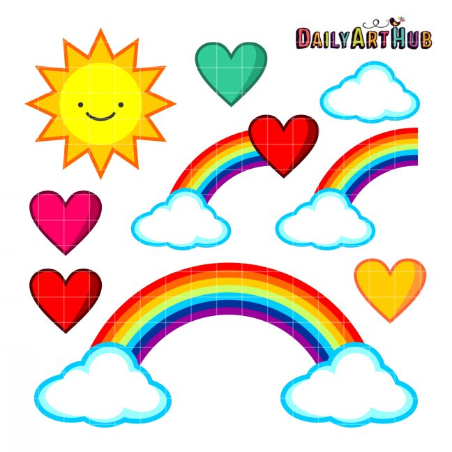 Rainbows Clip Art Set – Daily Art Hub – Free Clip Art Everyday