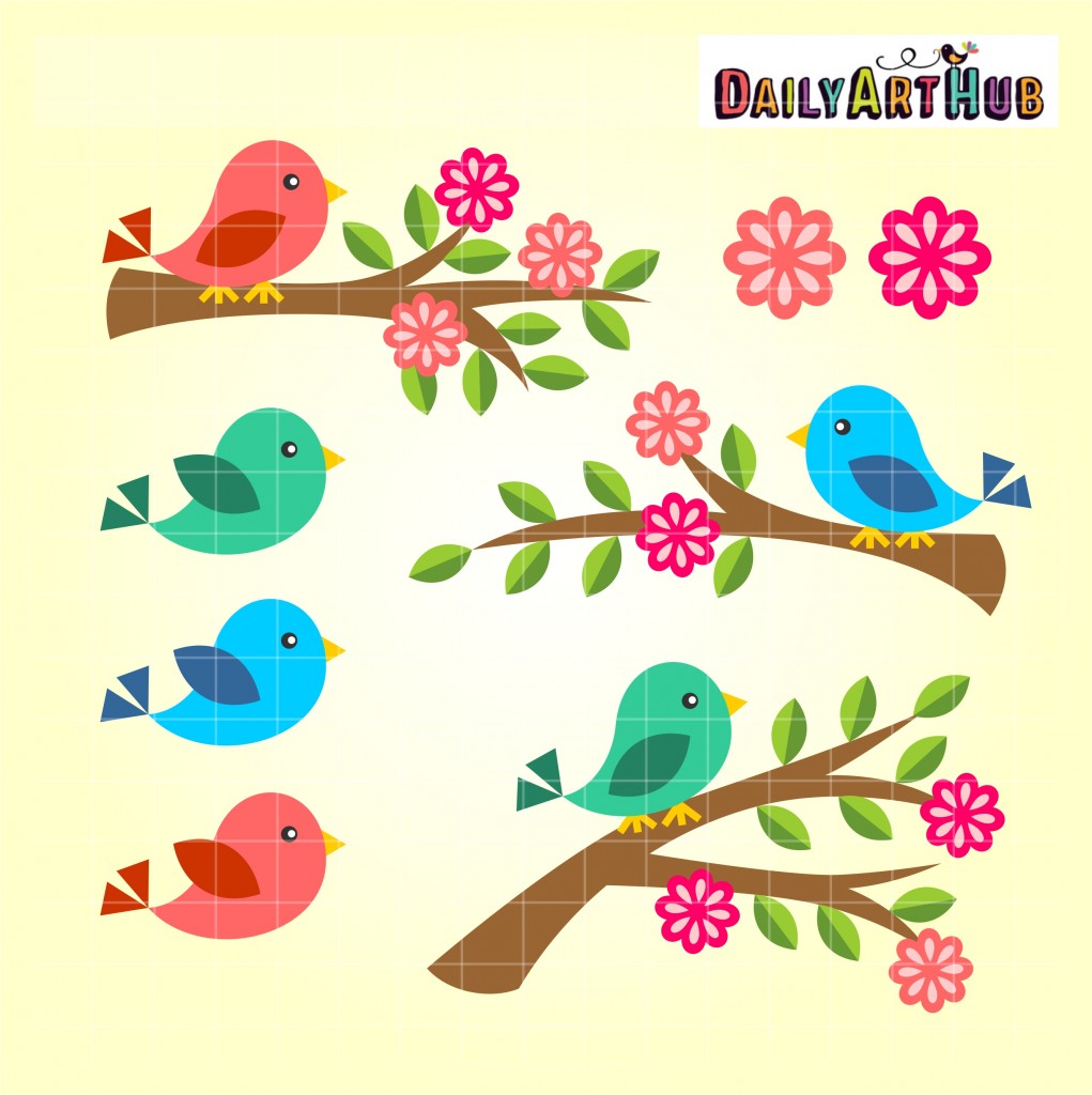 Spring Birds Clip Art Set – Daily Art Hub // Graphics, Alphabets & SVG