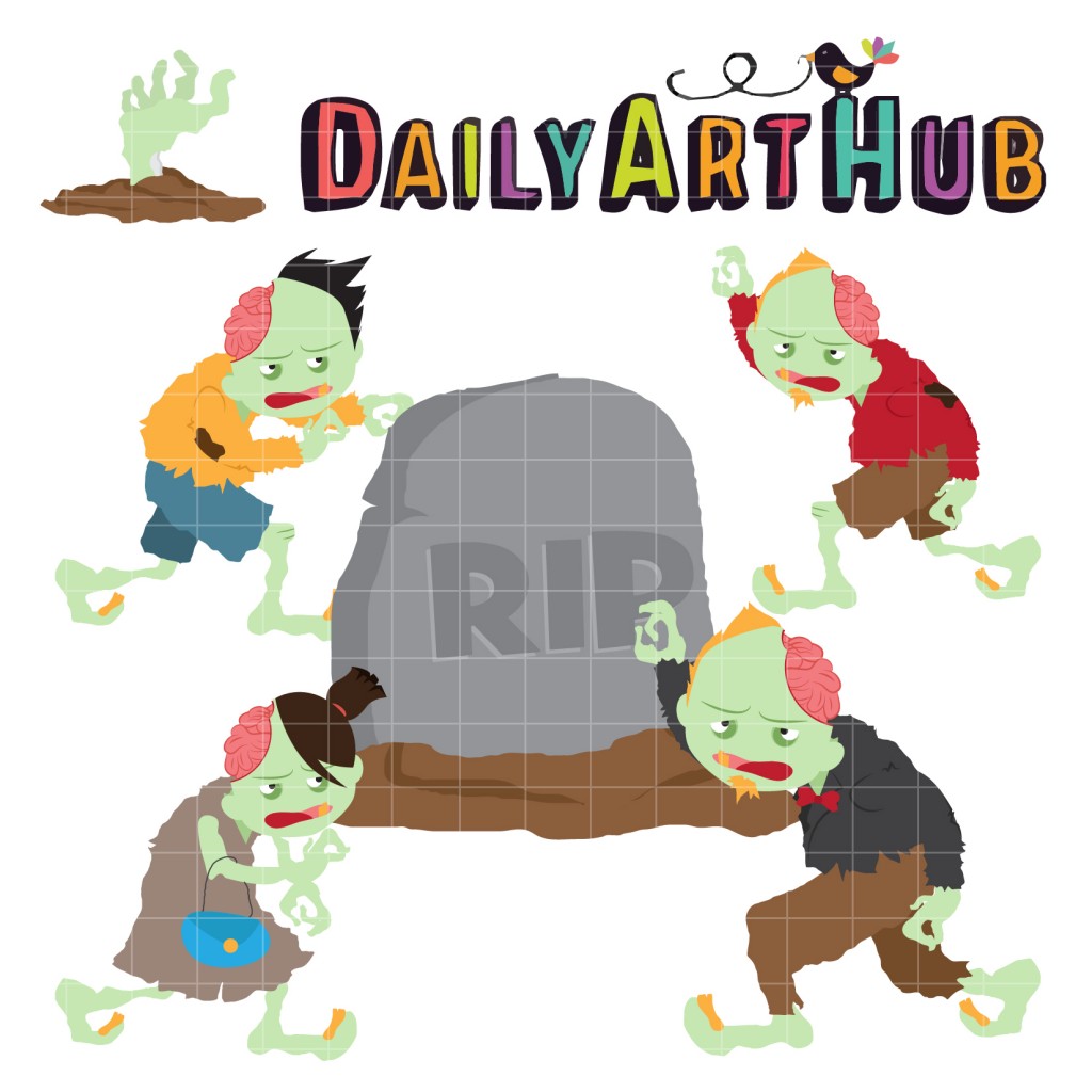 Zombie Clip Art Set – Daily Art Hub // Graphics, Alphabets & SVG