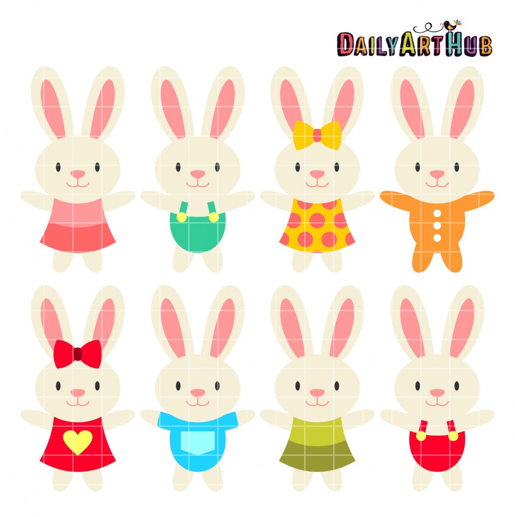 Baby Bunnies Clip Art Set – Daily Art Hub // Graphics, Alphabets & SVG