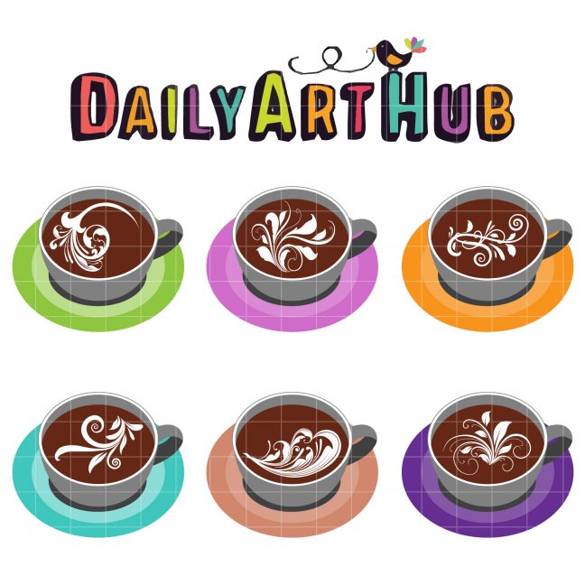 Coffee Latte Clip Art Set – Daily Art Hub // Graphics, Alphabets & SVG