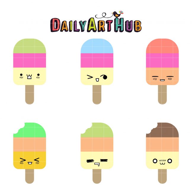 Cute Popsicles Clip Art Set – Daily Art Hub // Graphics, Alphabets & SVG