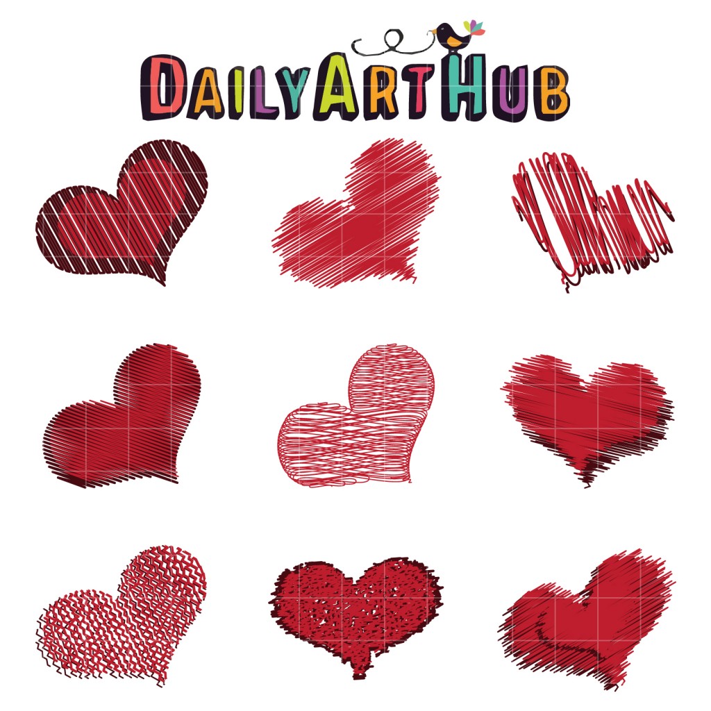 Hearts Clip Art Set – Daily Art Hub // Graphics, Alphabets & SVG
