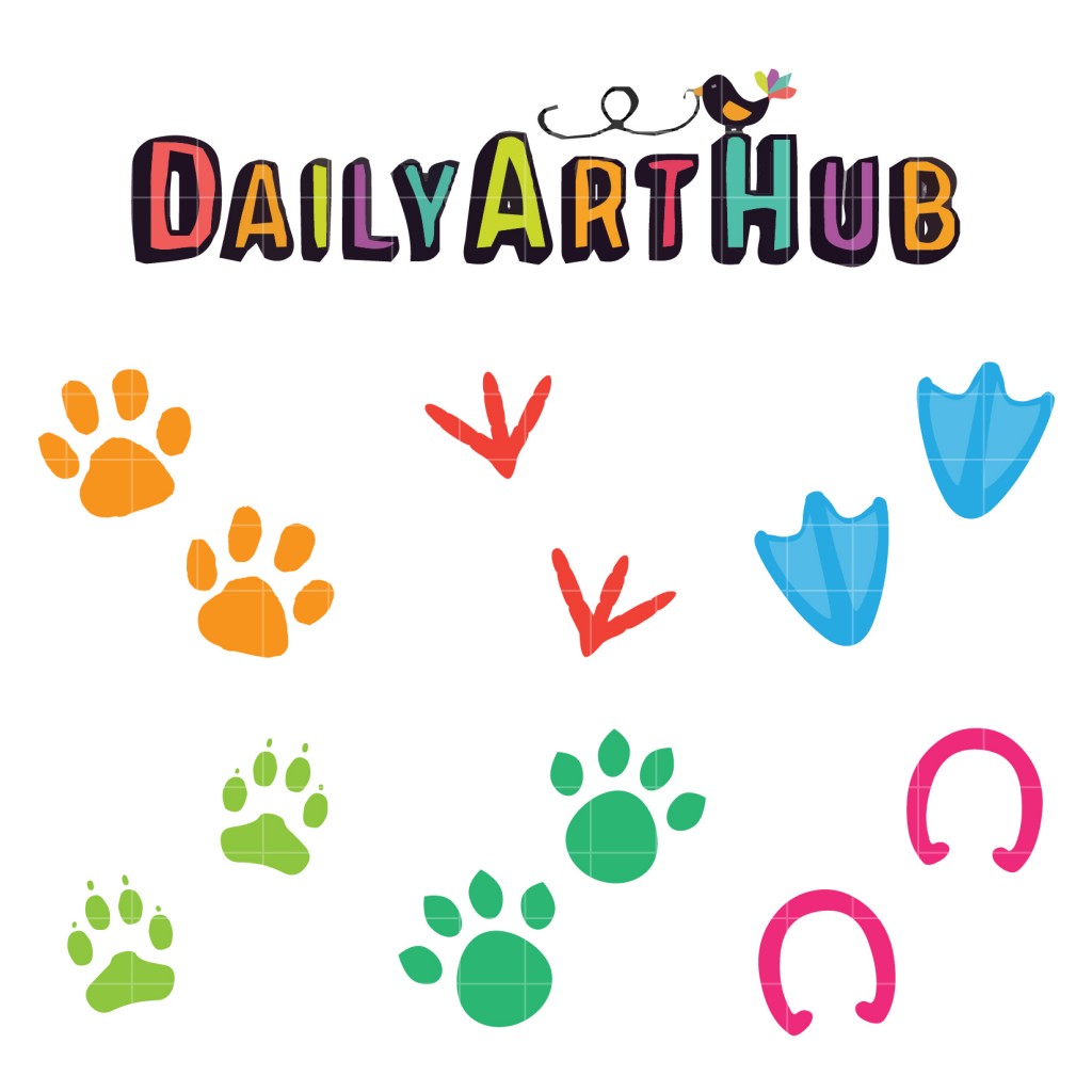 Paw Prints Clip Art Set – Daily Art Hub // Graphics, Alphabets & SVG