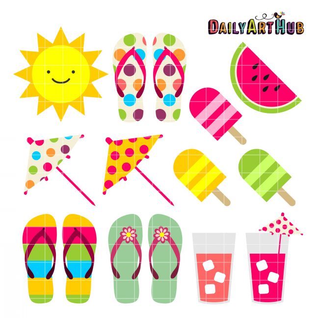 Summer Things Clip Art Set – Daily Art Hub – Free Clip Art Everyday