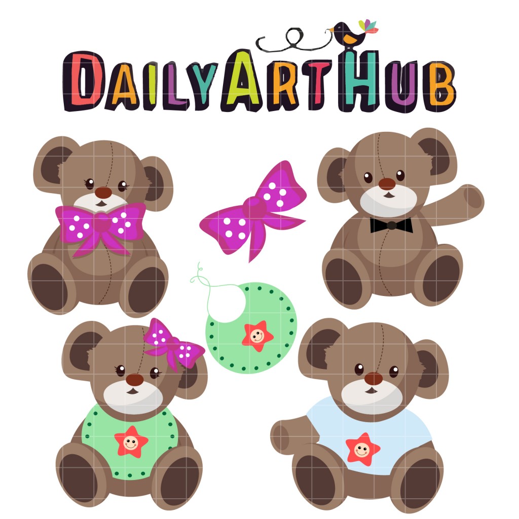 Teddy Bears Clip Art Set – Daily Art Hub // Graphics, Alphabets & SVG