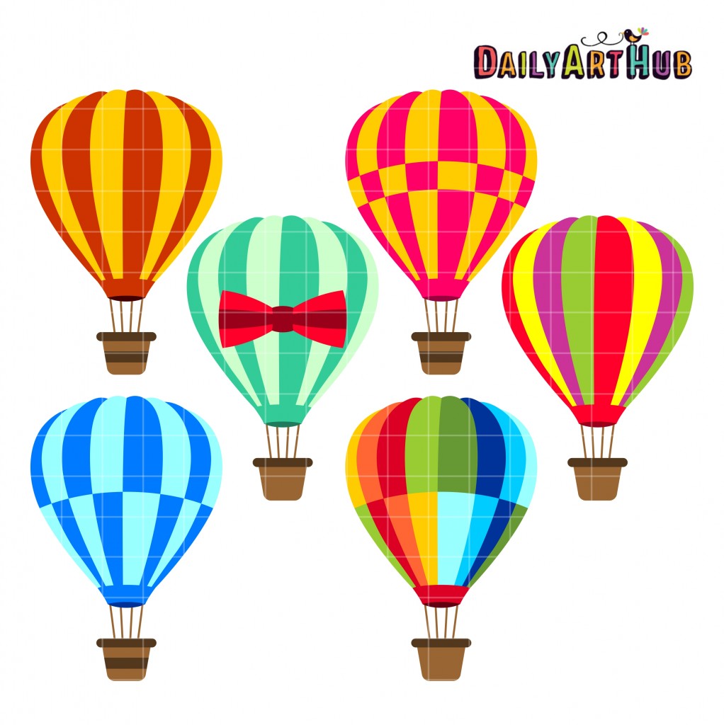 Air Balloons Clip Art Set – Daily Art Hub // Graphics, Alphabets & SVG