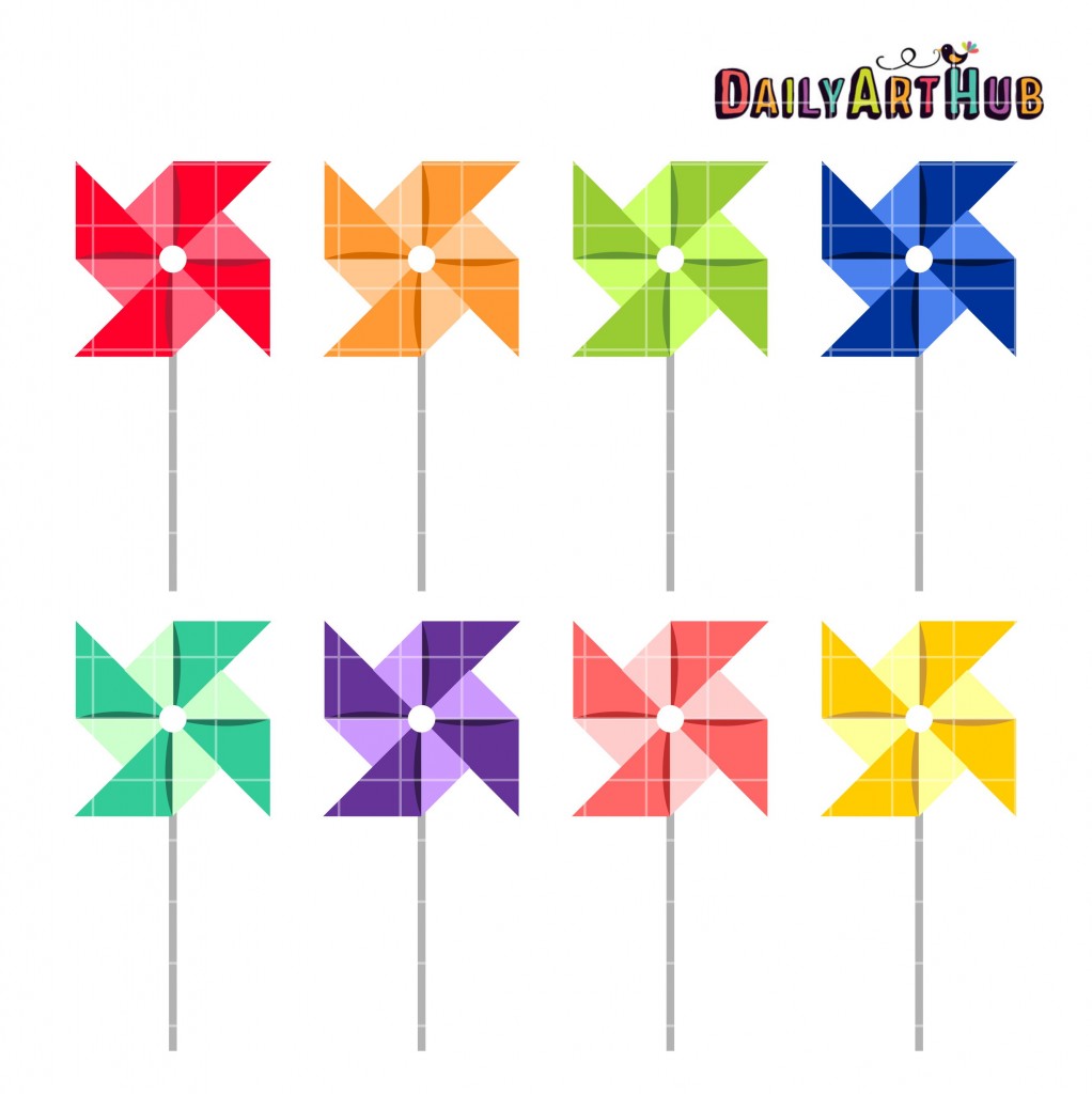 Colorful Pinwheels Clip Art Set – Daily Art Hub // Graphics, Alphabets ...