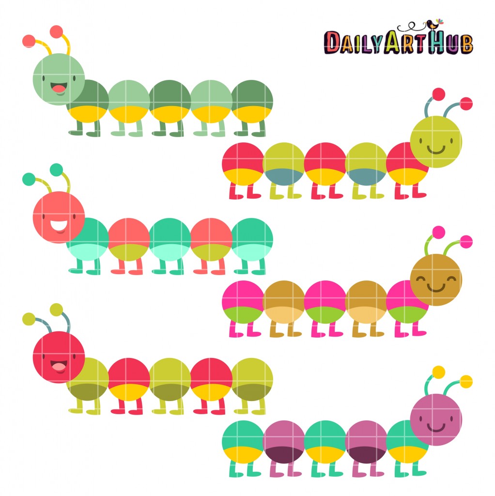 Colorful Caterpillars Clip Art Set – Daily Art Hub // Graphics ...