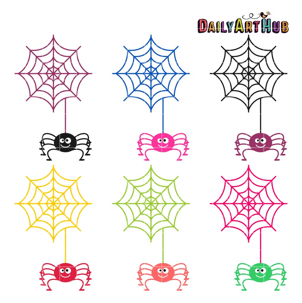 Spider and Spider Web Clip Art Set – Daily Art Hub // Graphics ...