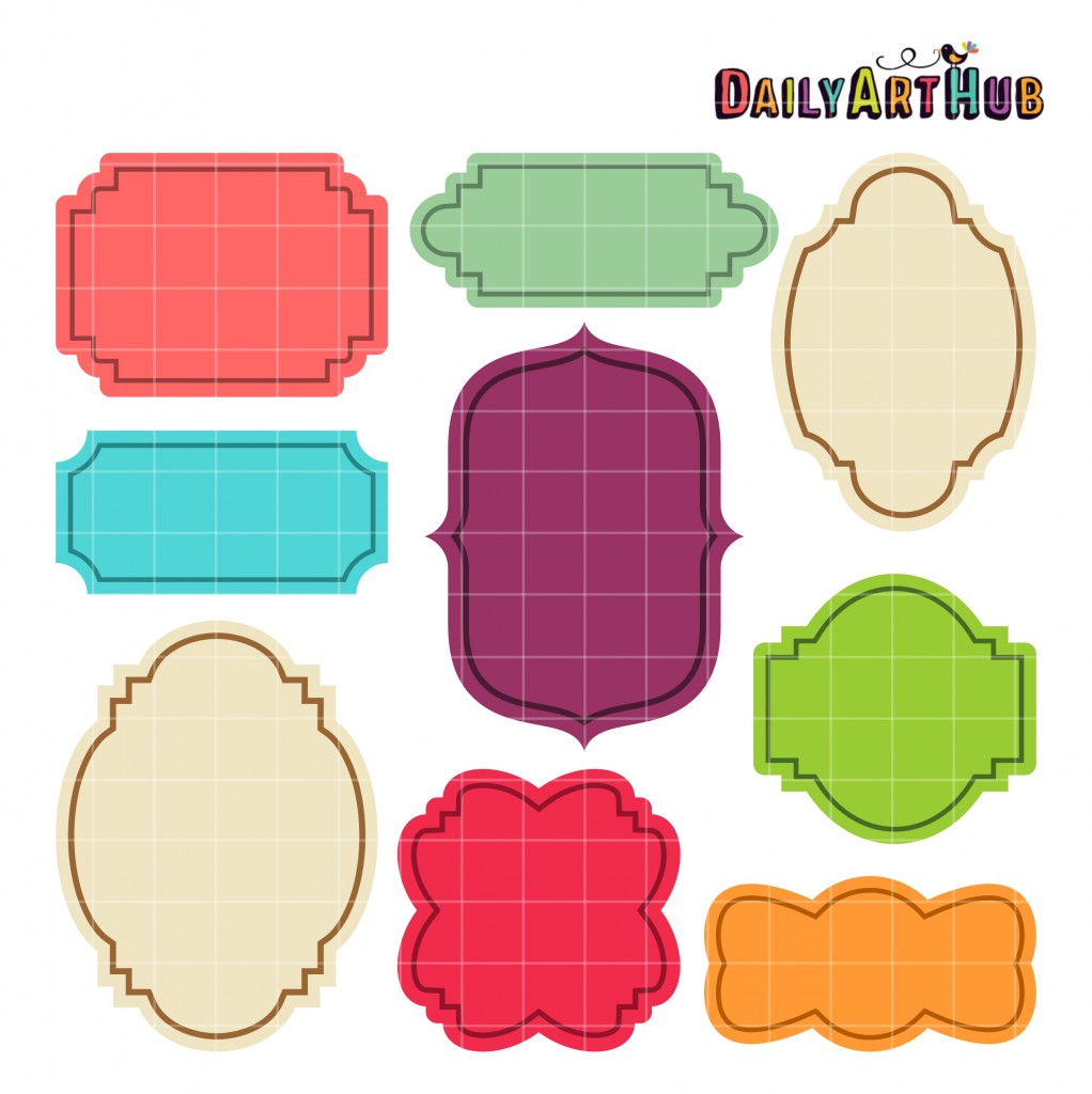Assorted Labels Clip Art Set – Daily Art Hub // Graphics, Alphabets & SVG