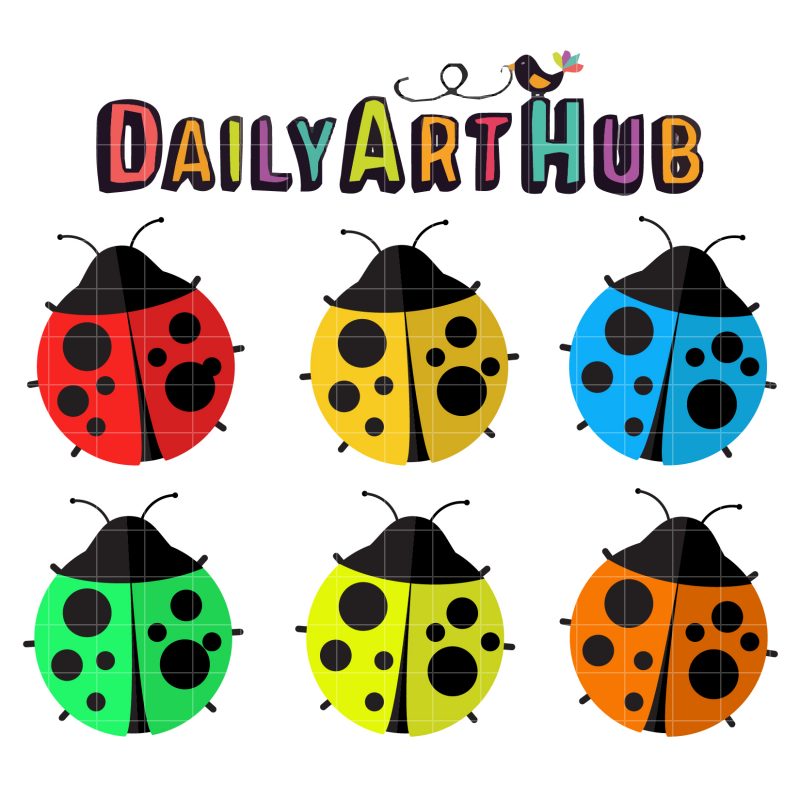 Colorful Lady Bugs Clip Art Set | Daily Art Hub - Free Clip Art Everyday