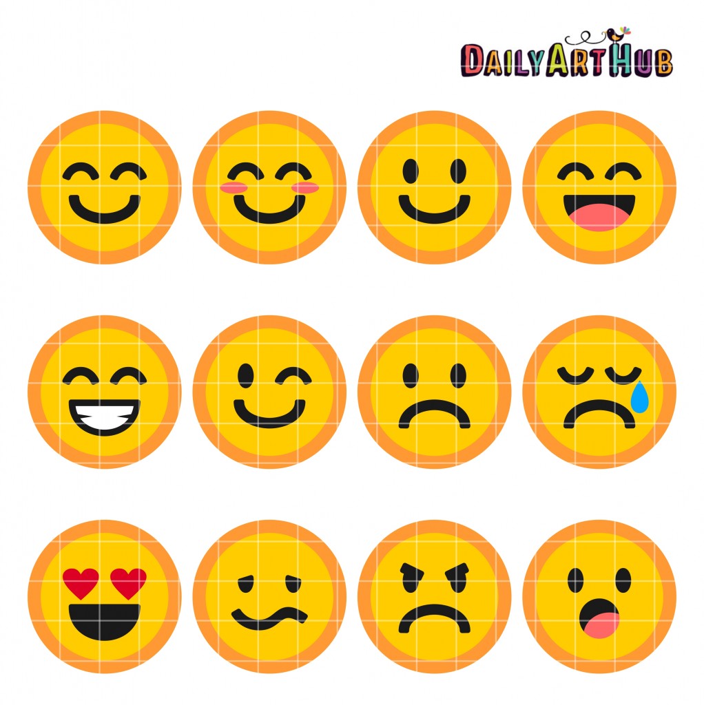 Emoticons Collage Clip Art Set – Daily Art Hub // Graphics, Alphabets & SVG