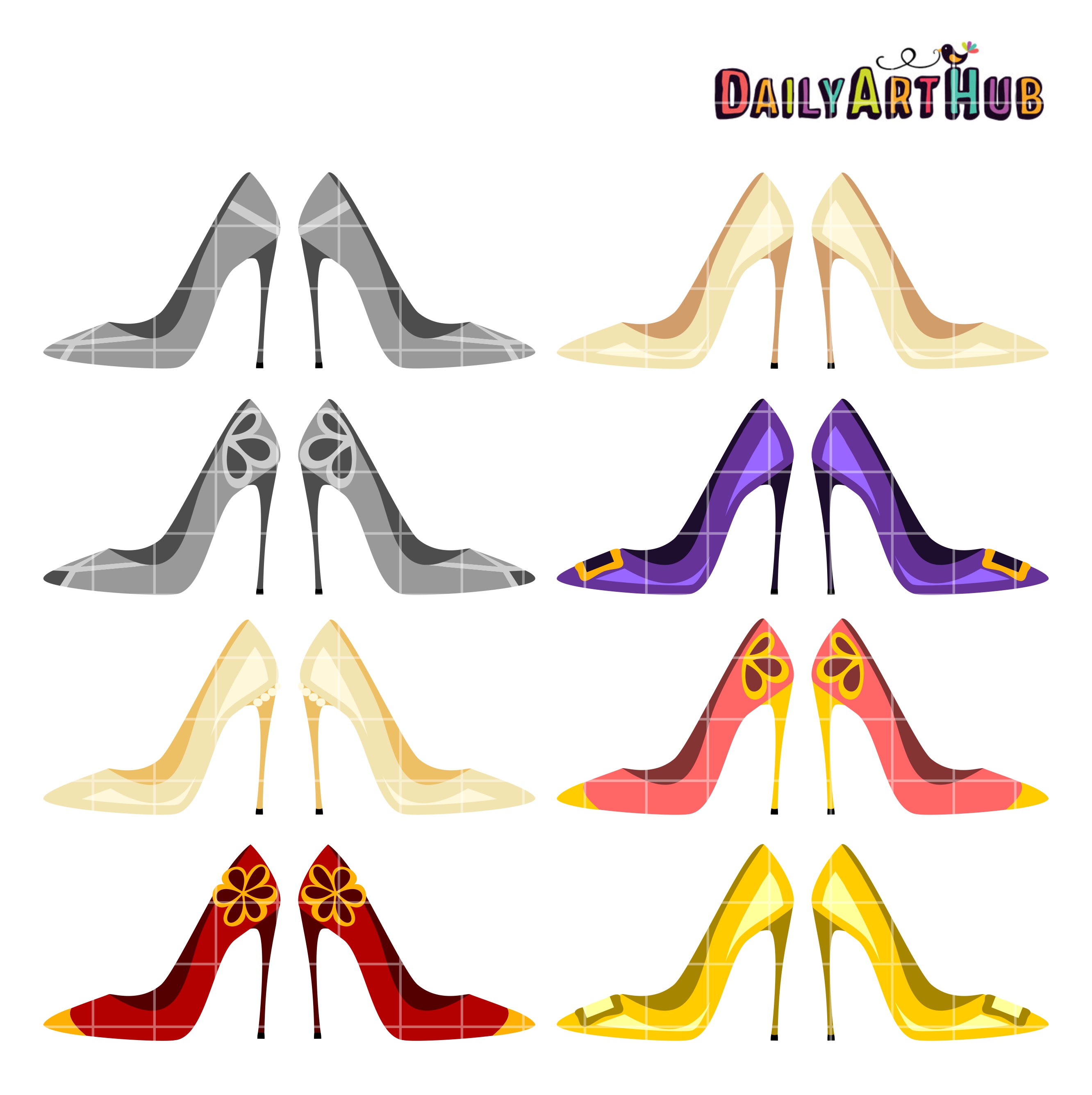Fancy Bridal Shoes Clip Art Set – Daily Art Hub – Free Clip Art Everyday