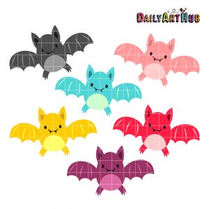 Halloween Cute Bats Clip Art Set – Daily Art Hub // Graphics, Alphabets ...
