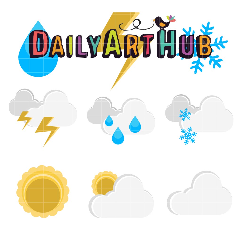 Kinds Of Weather Clip Art Set – Daily Art Hub // Graphics, Alphabets & SVG