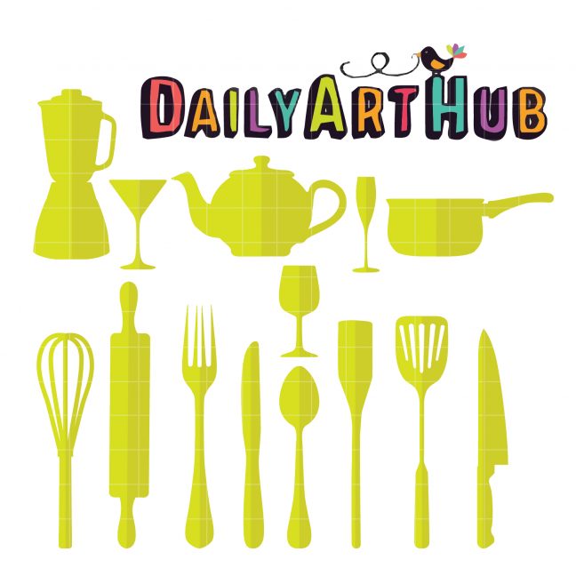 Kitchen Set Clip Art Set – Daily Art Hub // Graphics, Alphabets & SVG