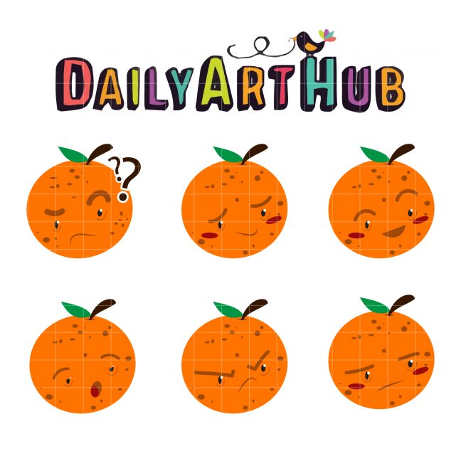 Mr. Orange Emoticon Clip Art Set – Daily Art Hub // Graphics, Alphabets ...