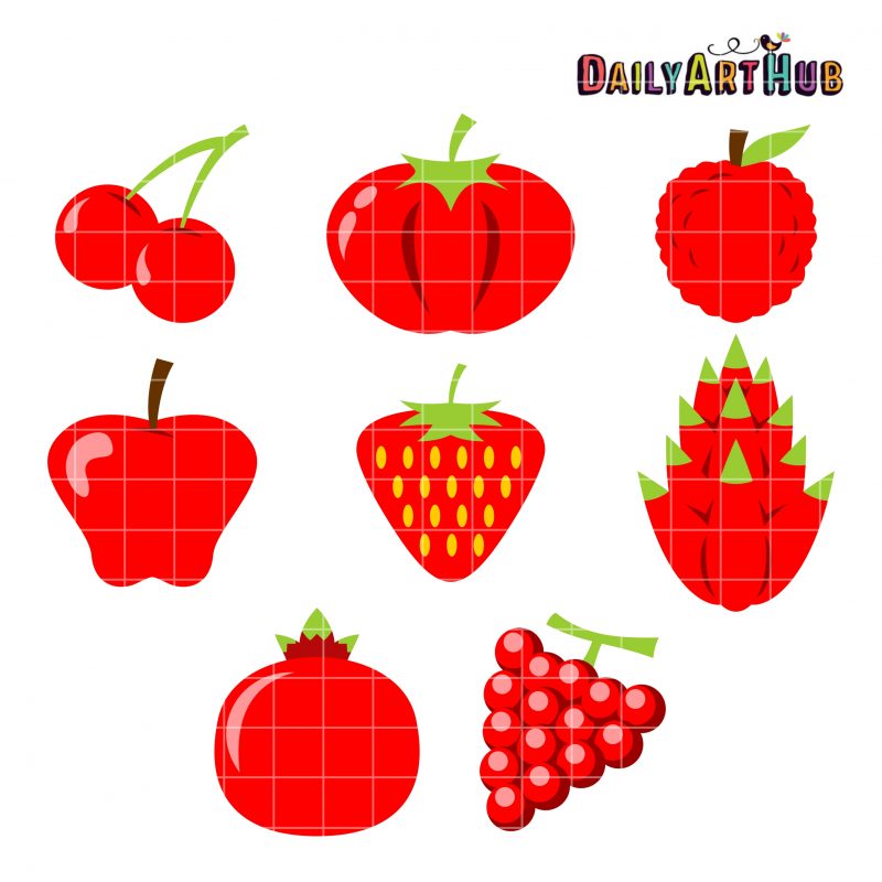 Red Fruits Clip Art Set | Daily Art Hub - Free Clip Art Everyday