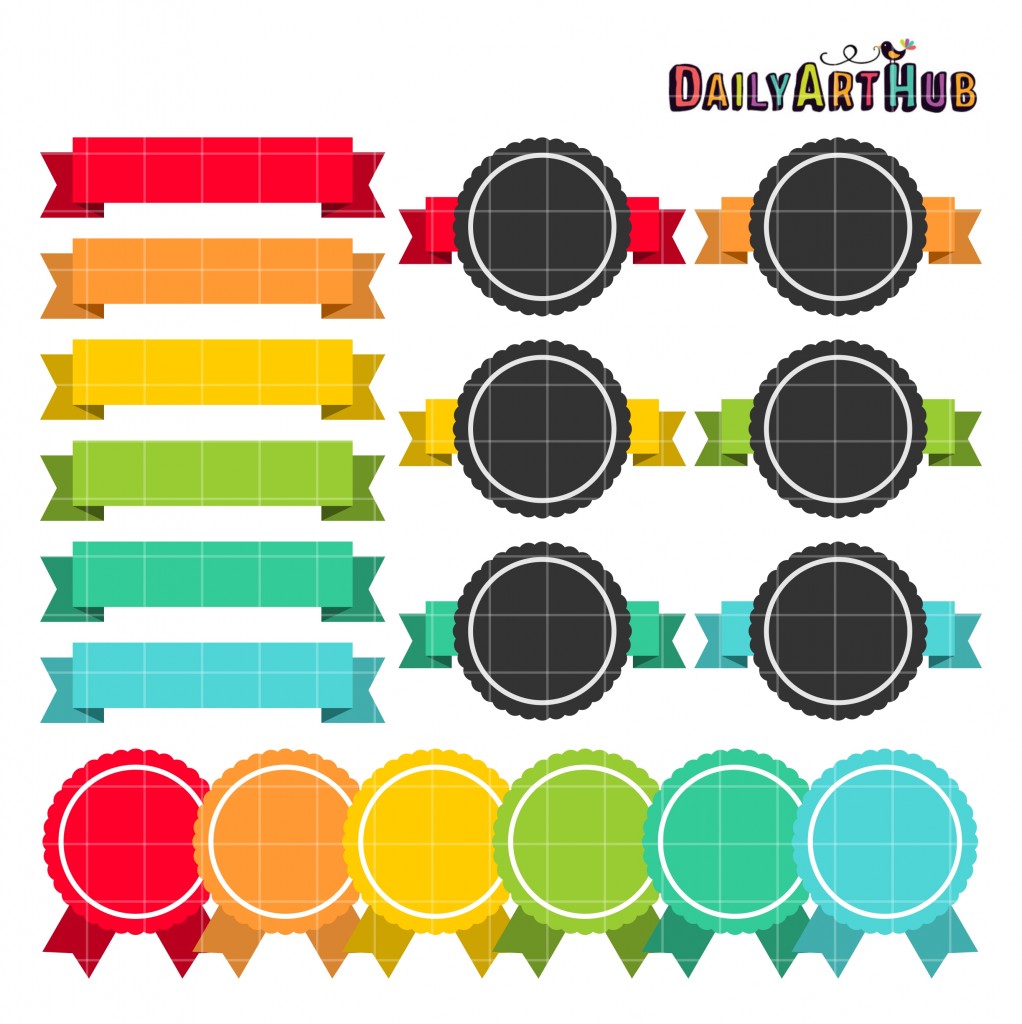 Ribbon Labels Clip Art Set – Daily Art Hub // Graphics, Alphabets & SVG