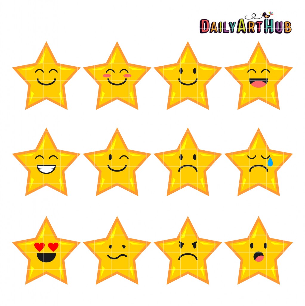 Star Moods Clip Art Set – Daily Art Hub // Graphics, Alphabets & SVG