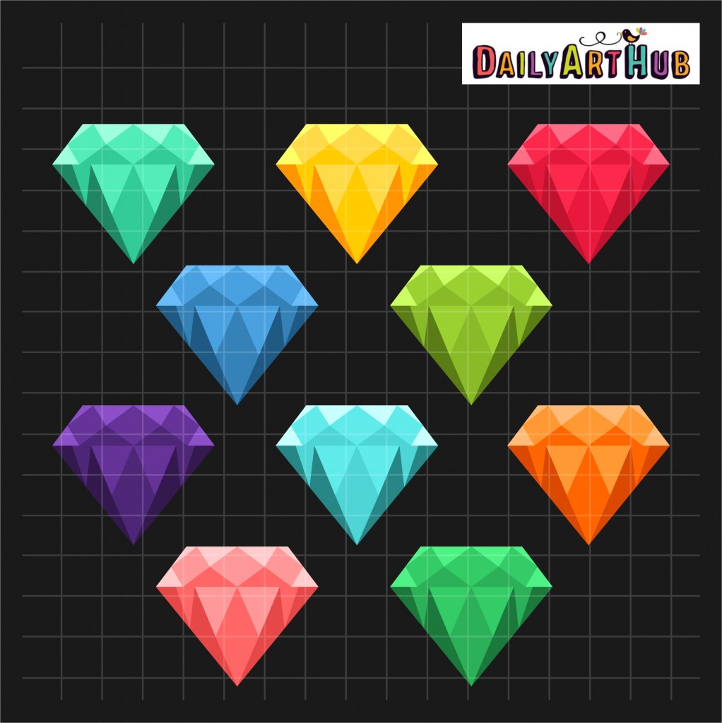 Colorful Diamonds Clip Art Set – Daily Art Hub // Graphics, Alphabets & SVG