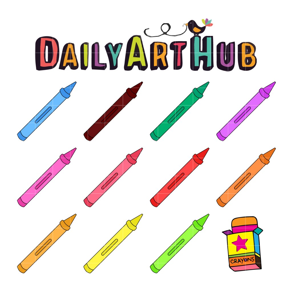 Crayons Clip Art Set – Daily Art Hub // Graphics, Alphabets & SVG