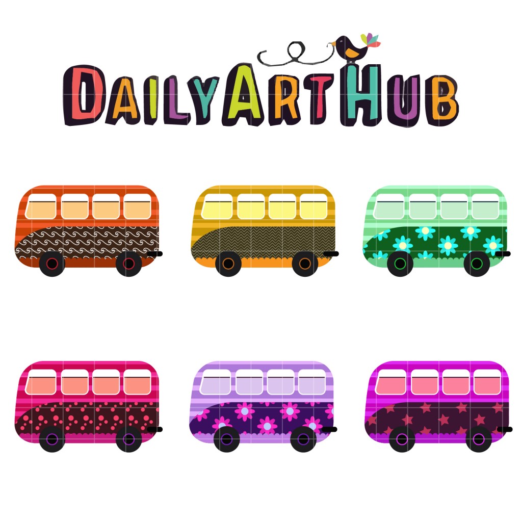Cute Mini Vans Clip Art Set – Daily Art Hub // Graphics, Alphabets & SVG