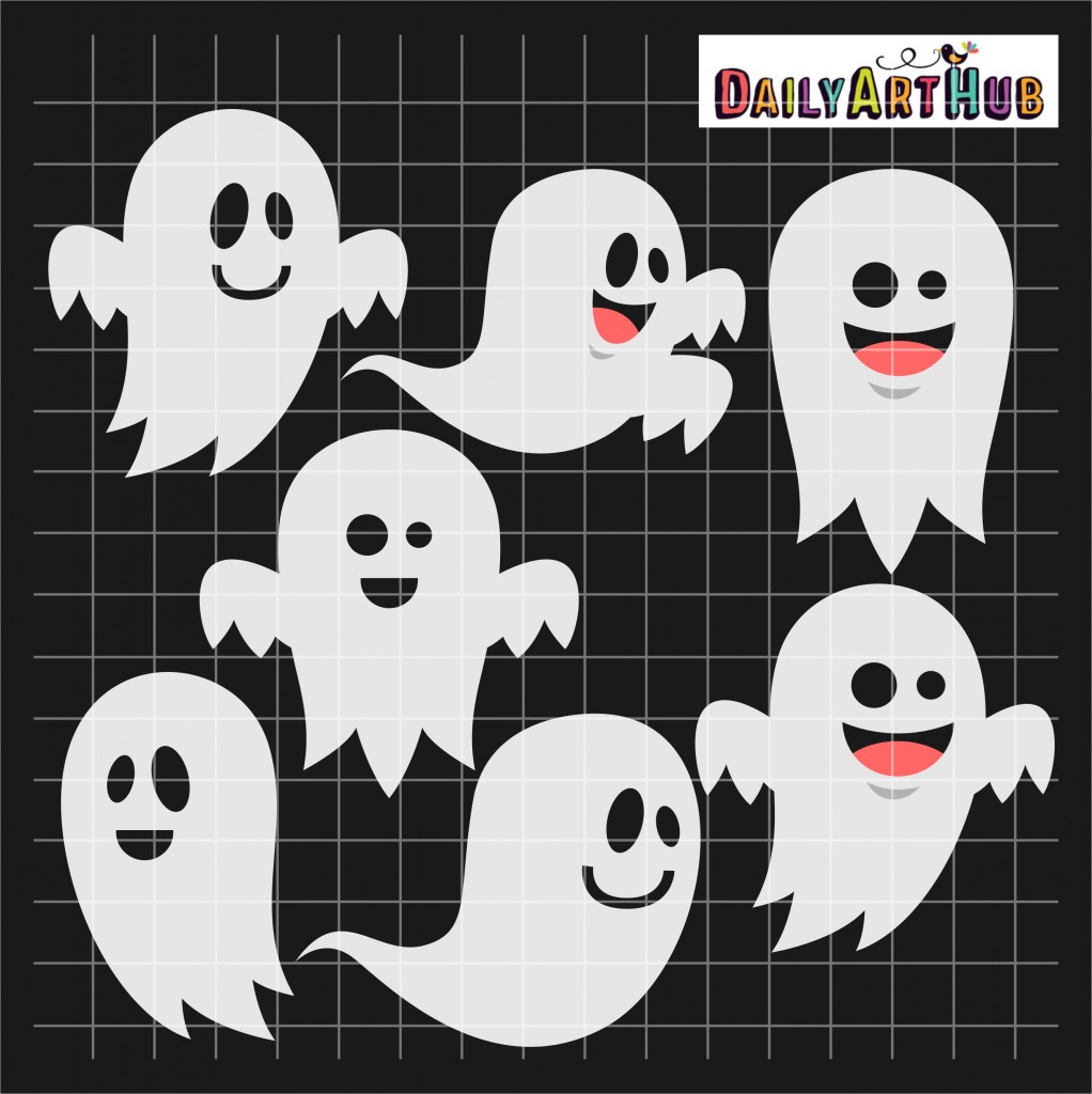 Halloween Funny Ghosts Clip Art Set – Daily Art Hub // Graphics ...