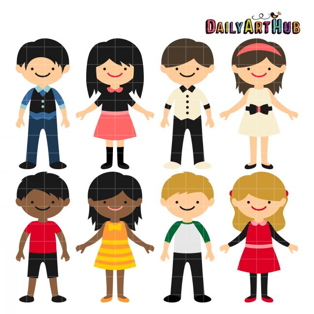 Happy Kids Clip Art Set – Daily Art Hub – Free Clip Art Everyday