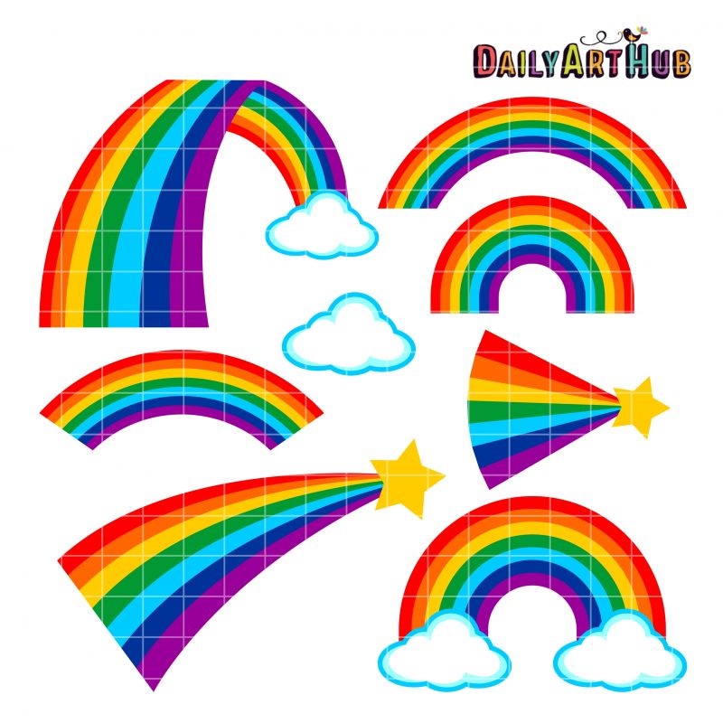 Rainbows Part 2 Clip Art Set | Daily Art Hub - Free Clip Art Everyday