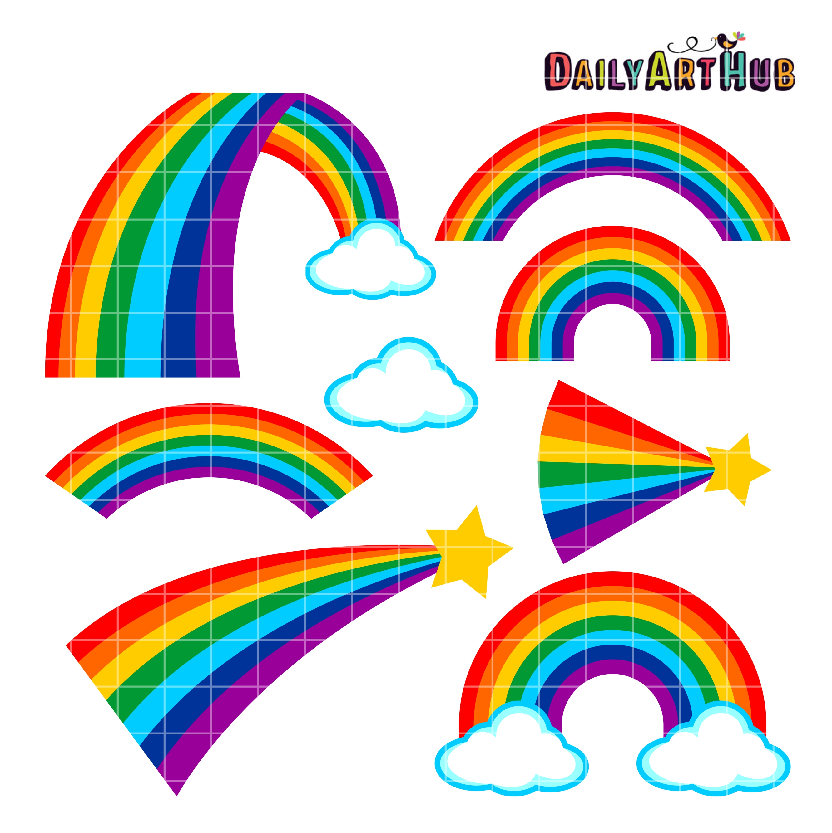 Rainbows Part 2 Clip Art Set – Daily Art Hub – Free Clip Art Everyday