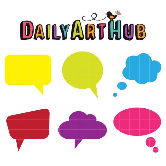 Speech Bubbles Clip Art Set – Daily Art Hub // Graphics, Alphabets & SVG