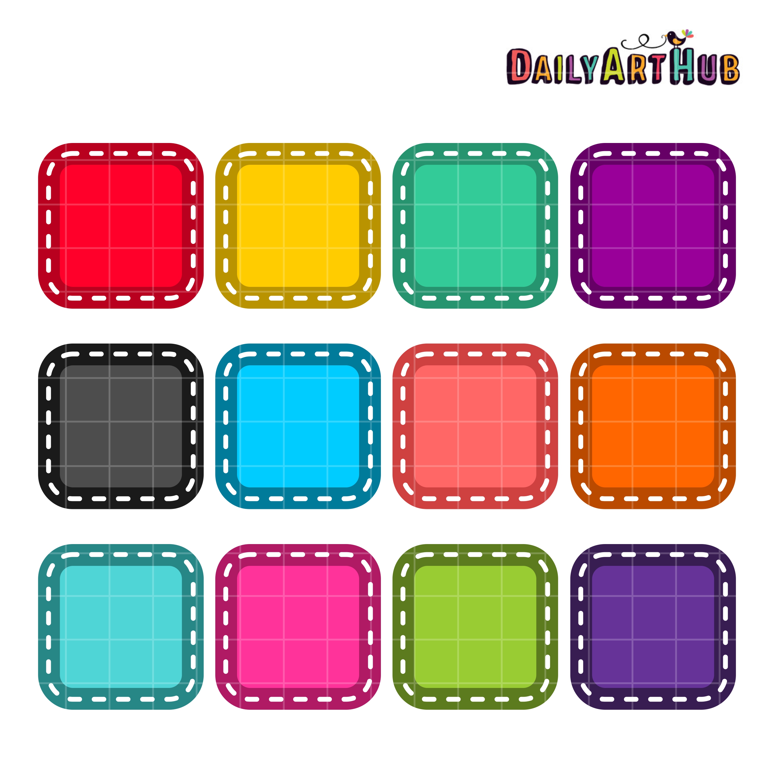 Square Colorful Patches Clip Art Set – Daily Art Hub – Free Clip Art ...