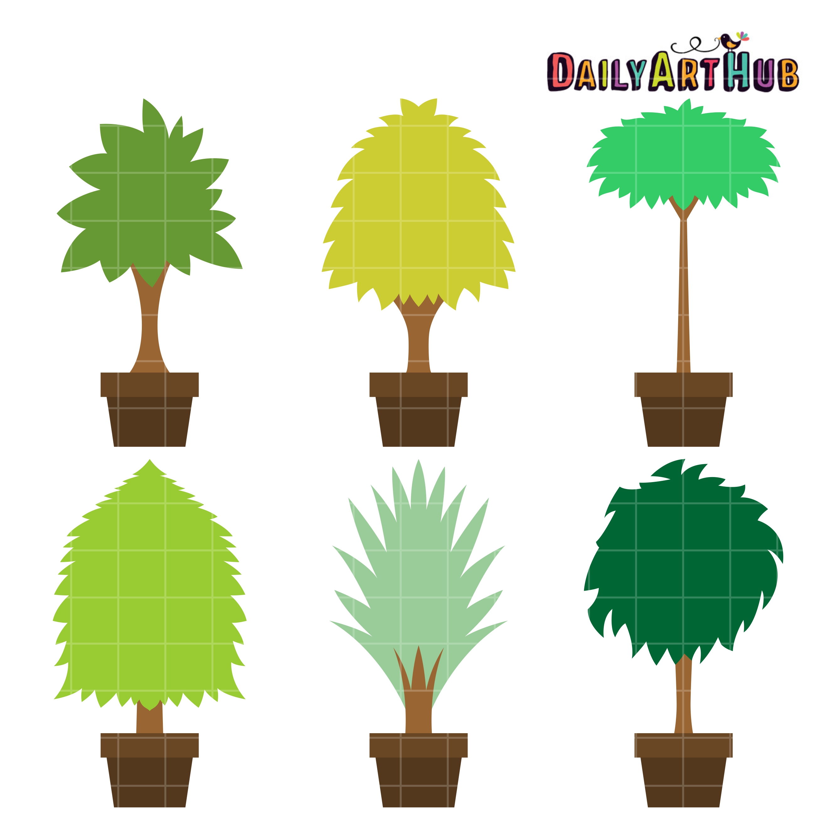 Tree Pots Clip Art Set – Daily Art Hub – Free Clip Art Everyday