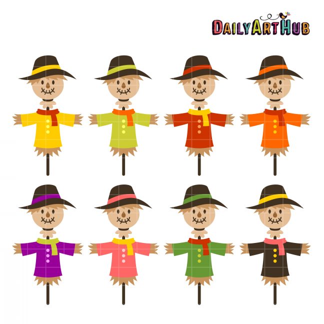 Autumn Scarecrows Clip Art Set – Daily Art Hub – Free Clip Art Everyday