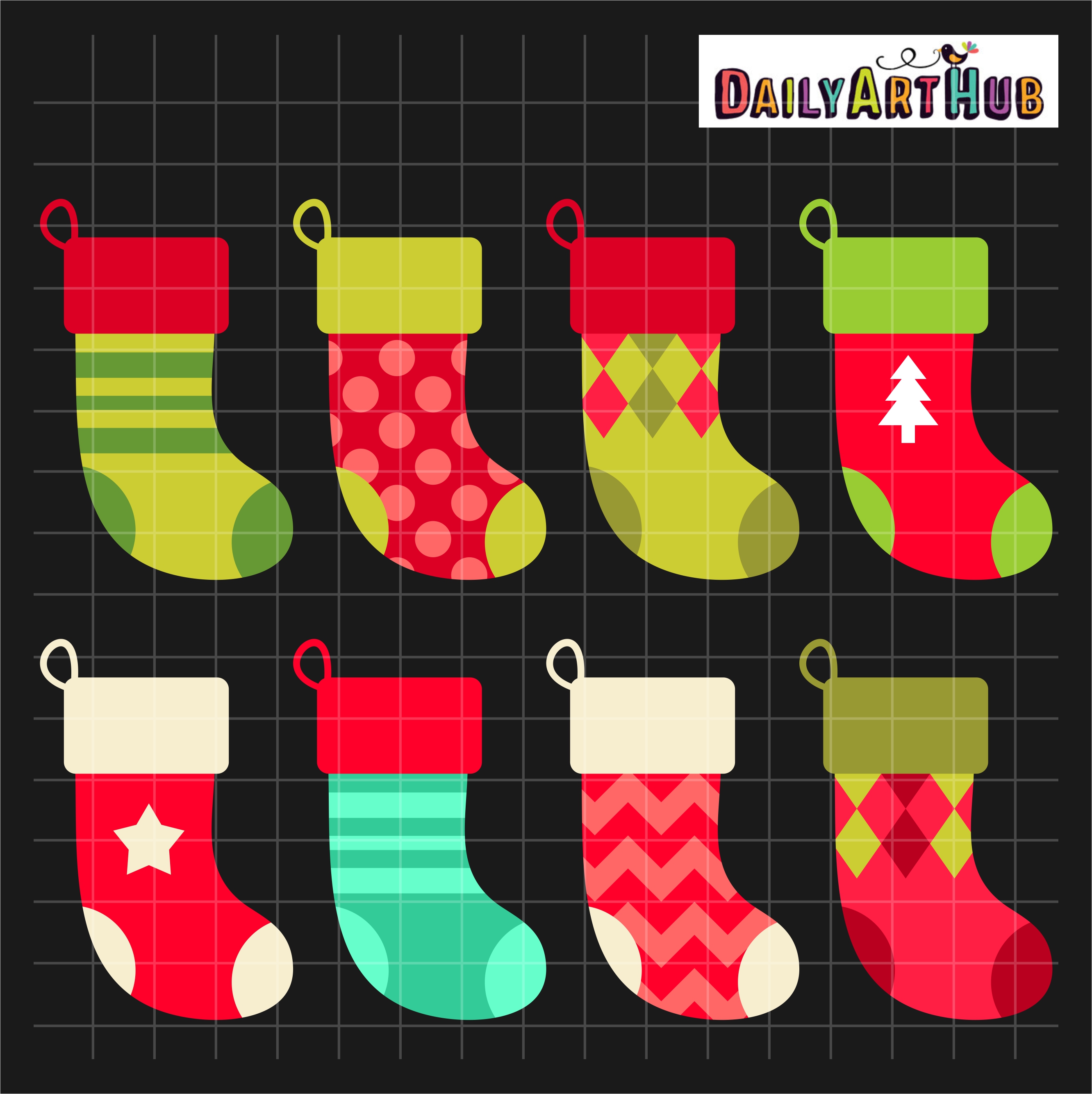 Christmas Socks Clip Art Set – Daily Art Hub – Free Clip Art Everyday