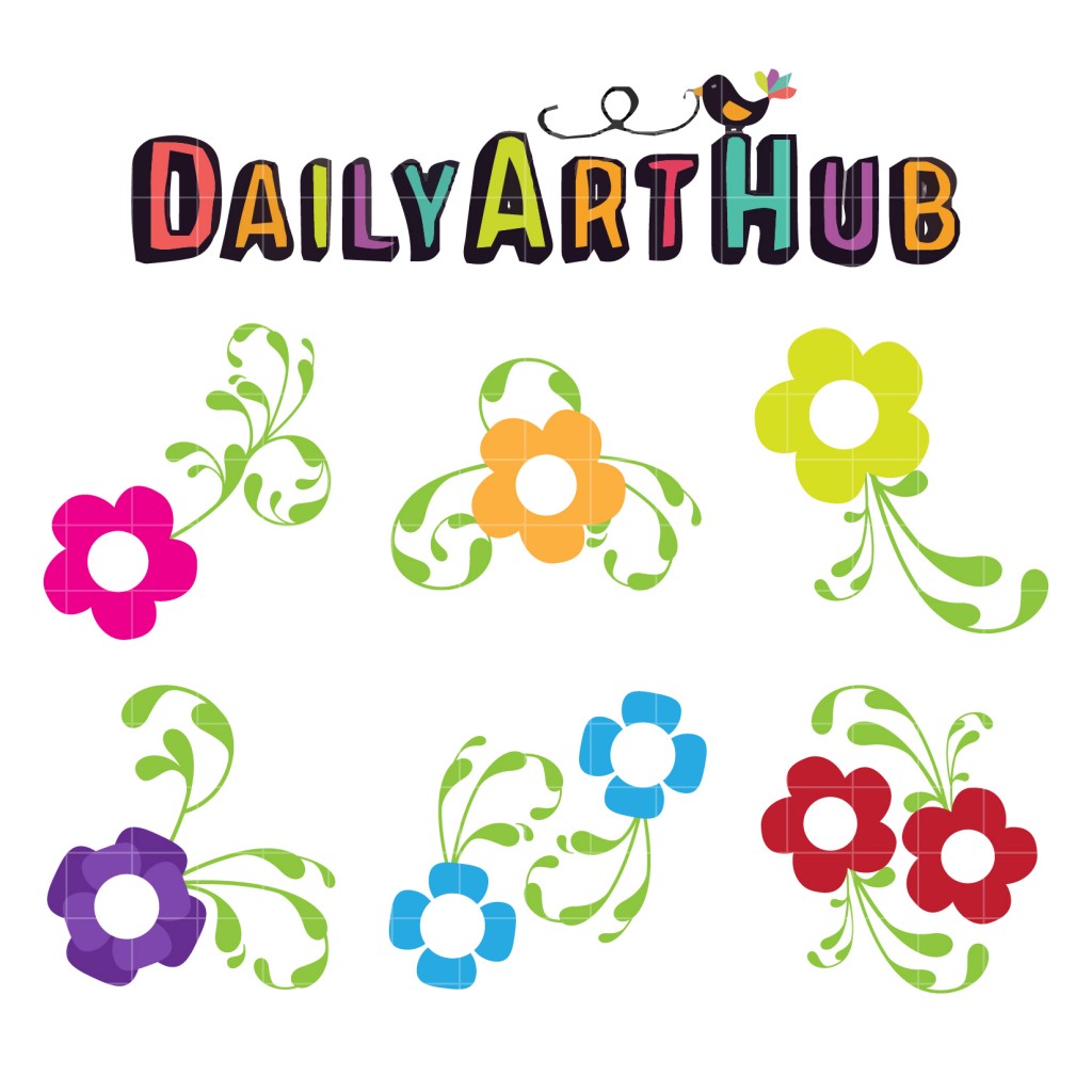 Colorful Flower Design Clip Art Set – Daily Art Hub // Graphics ...