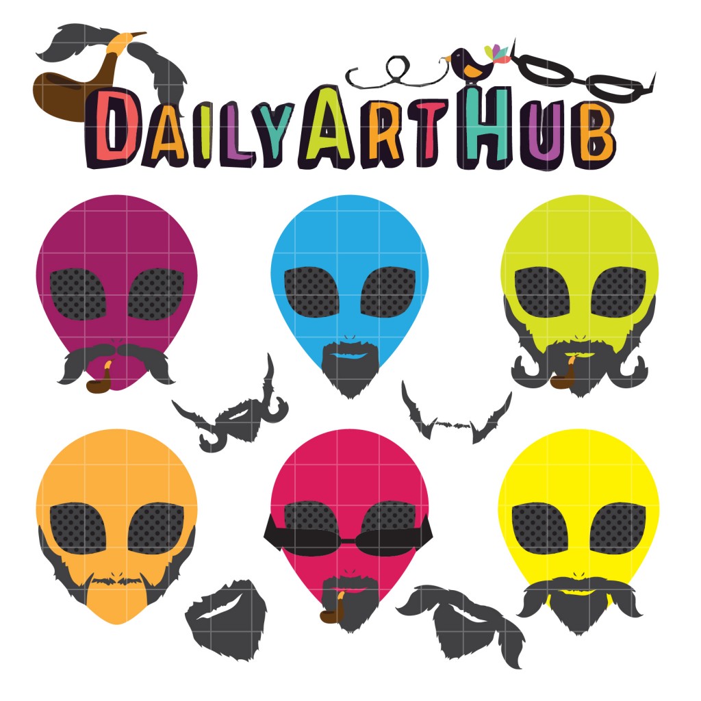 Disguised Hippie Aliens Clip Art Set – Daily Art Hub // Graphics ...