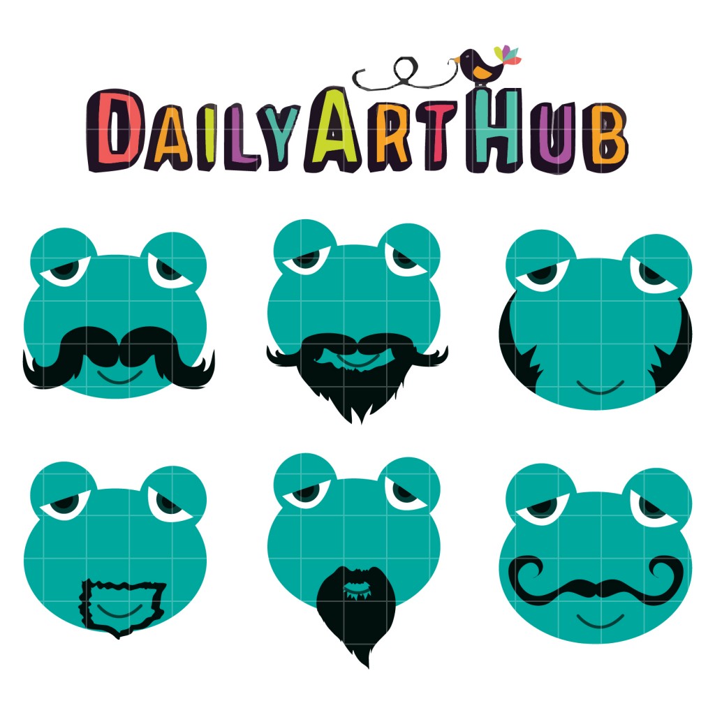Frog Mustache Clip Art Set – Daily Art Hub // Graphics, Alphabets & SVG