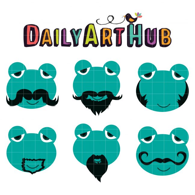 Frog Mustache Clip Art Set – Daily Art Hub // Graphics, Alphabets & SVG