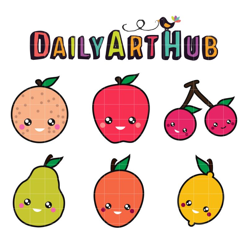 Fruity Cuties Clip Art Set | Daily Art Hub - Free Clip Art Everyday