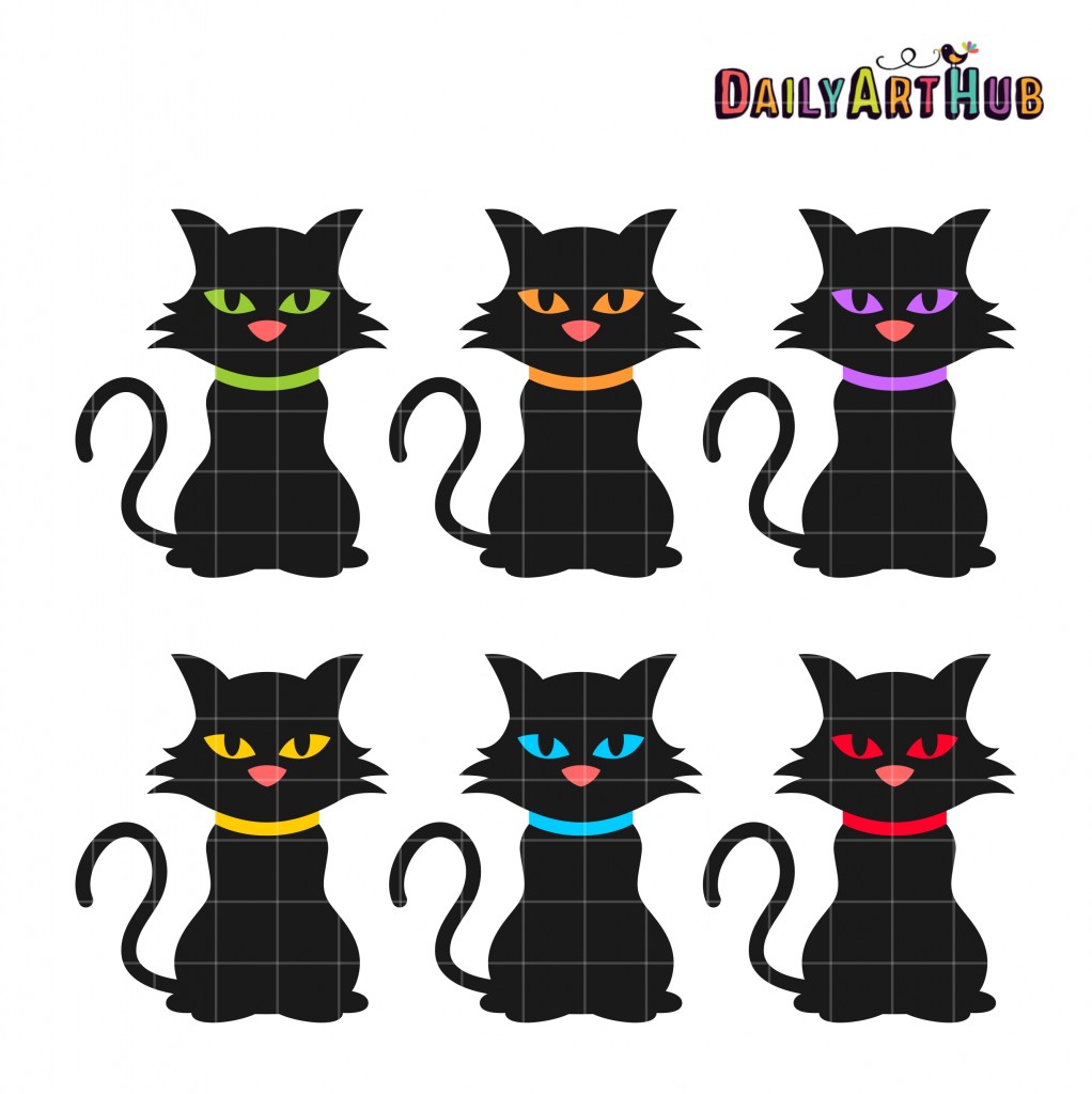 Halloween Black Cats Clip Art Set – Daily Art Hub // Graphics ...