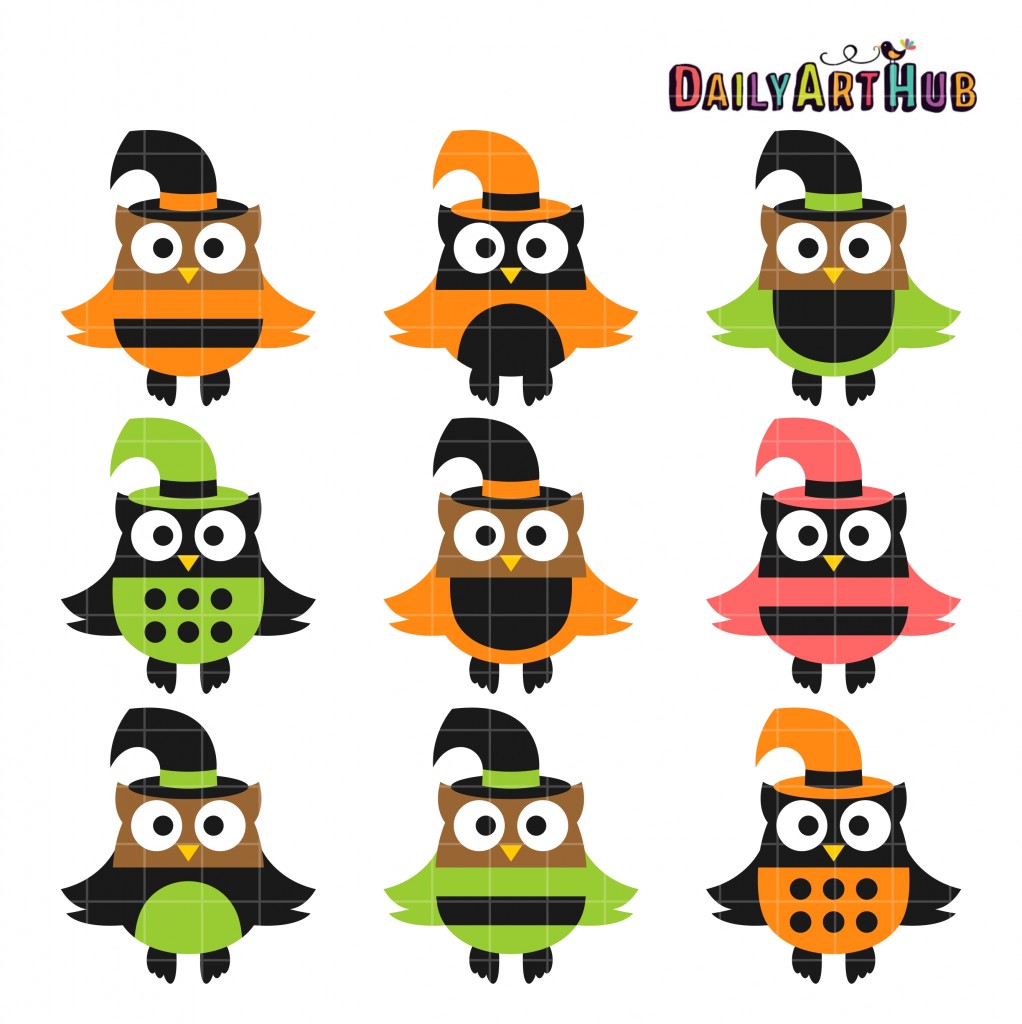 Halloween Owls Clip Art Set – Daily Art Hub // Graphics, Alphabets & SVG