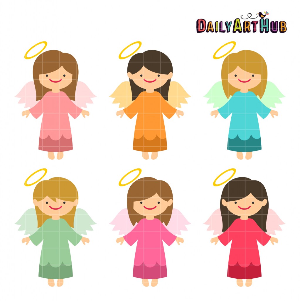 Little Cute Angels Clip Art Set – Daily Art Hub // Graphics, Alphabets ...
