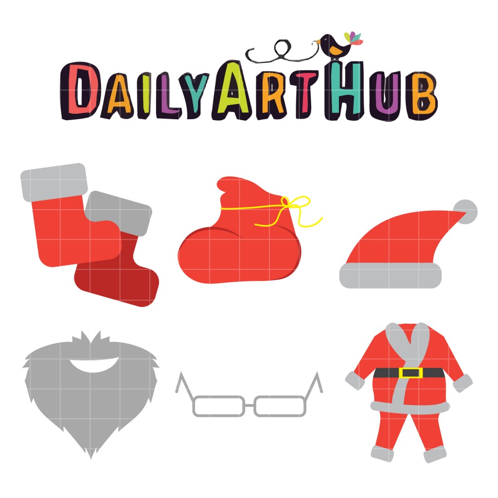 Santa Clause Starter Pack Clip Art Set – Daily Art Hub // Graphics ...