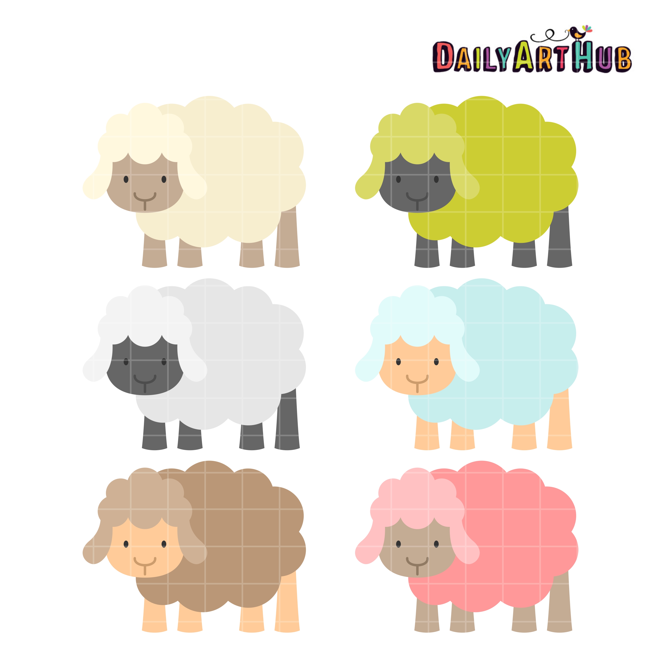 Sheeps Clip Art Set – Daily Art Hub – Free Clip Art Everyday