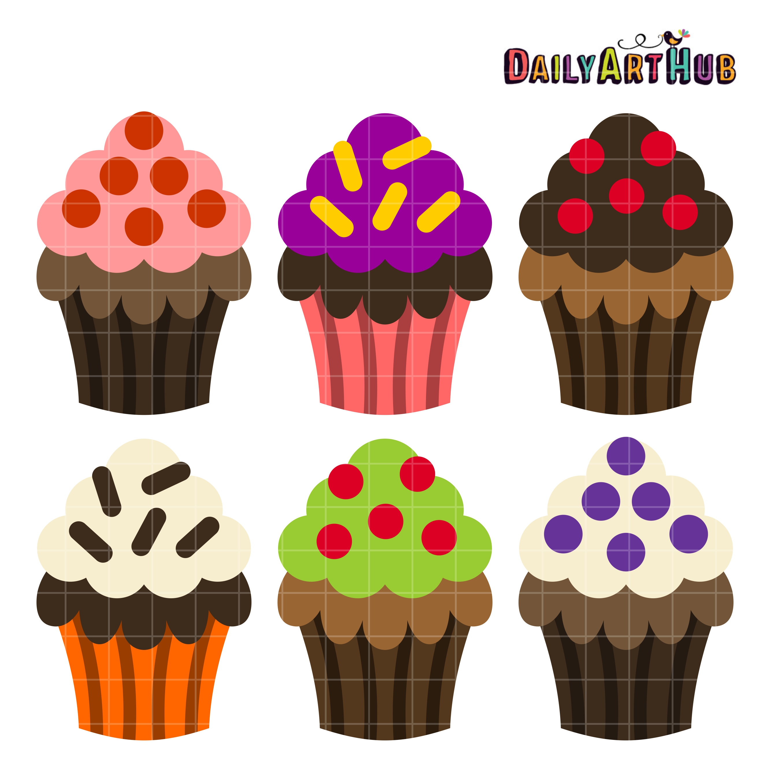 Yummy Cupcakes Clip Art Set – Daily Art Hub – Free Clip Art Everyday