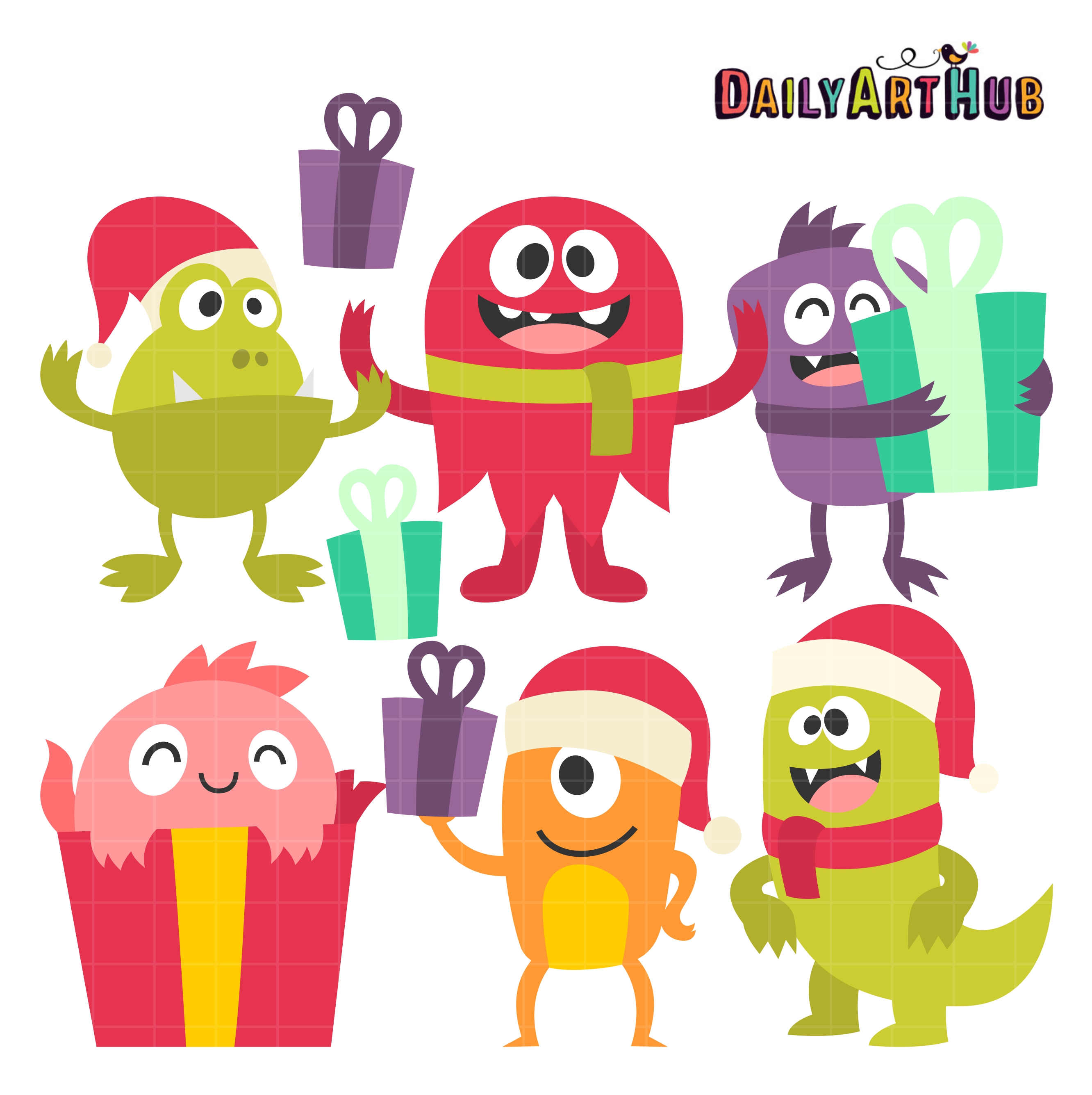 Christmas Monsters Clip Art Set – Daily Art Hub – Free Clip Art Everyday