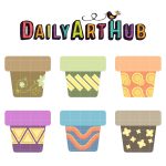 Flower Pots Clip Art Set – Daily Art Hub // Graphics, Alphabets & SVG